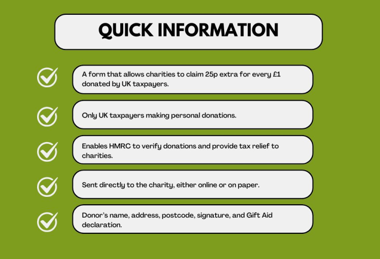 HMRC Gift Aid Form | Guide for UK Charities and Donors